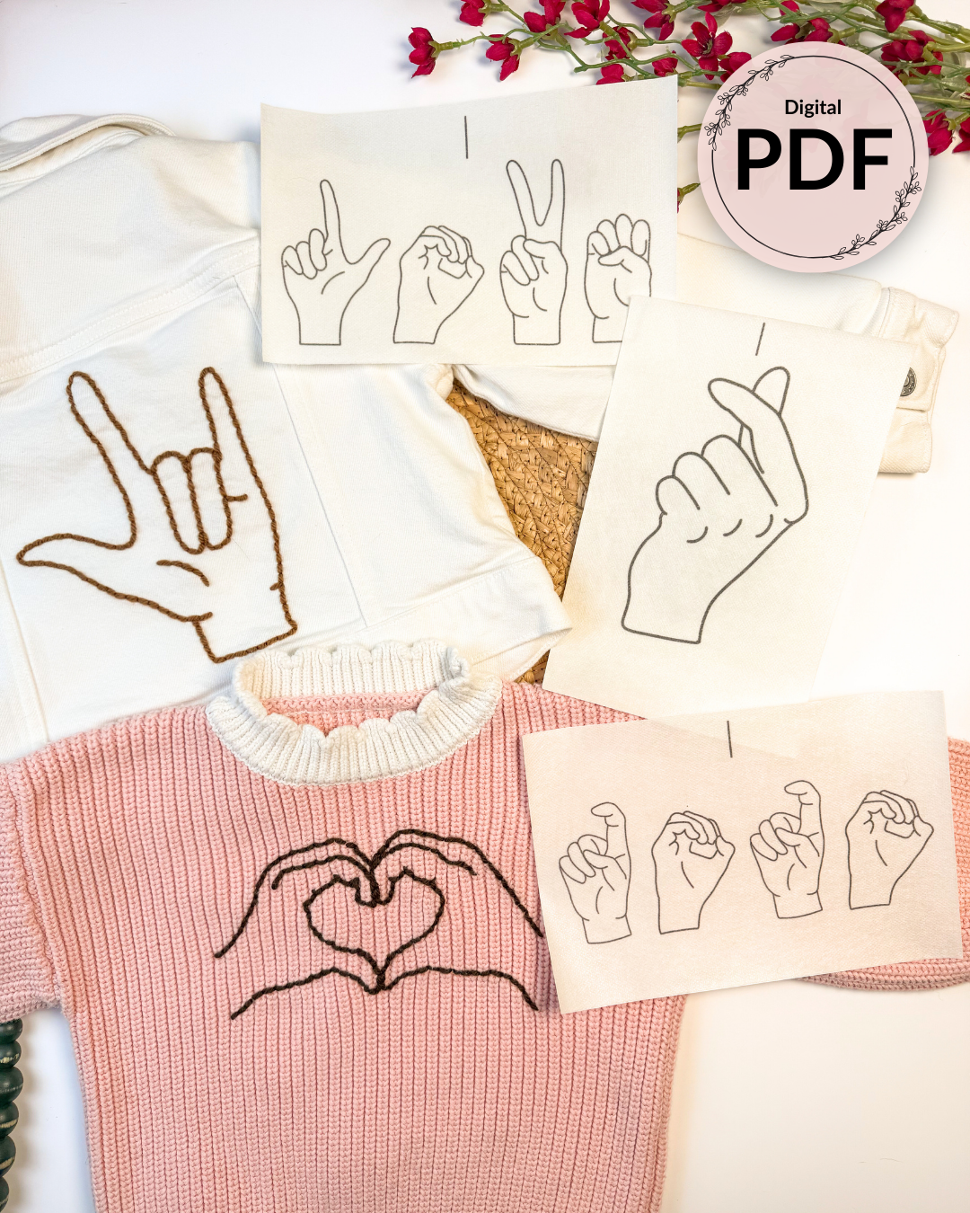 ASL & Hand Symbols Love Embroidery Patterns (Digital Download) – Aspen ...
